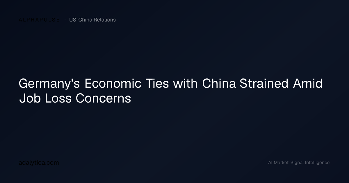 Germany's Economic Ties with China Strained Amid Job Loss Concerns | US ...
