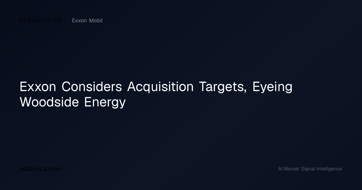 Exxon Considers Acquisition Targets, Eyeing Woodside Energy | Exxon ...