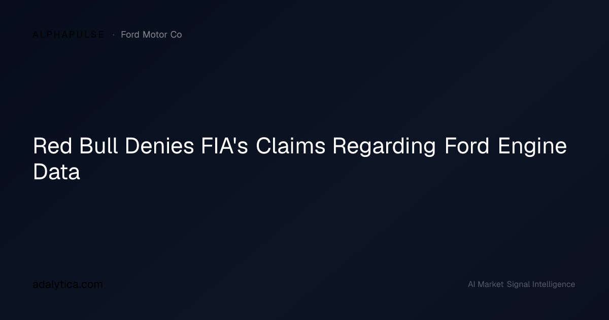 Red Bull Denies FIA's Claims Regarding Ford Engine Data | Ford Motor Co ...