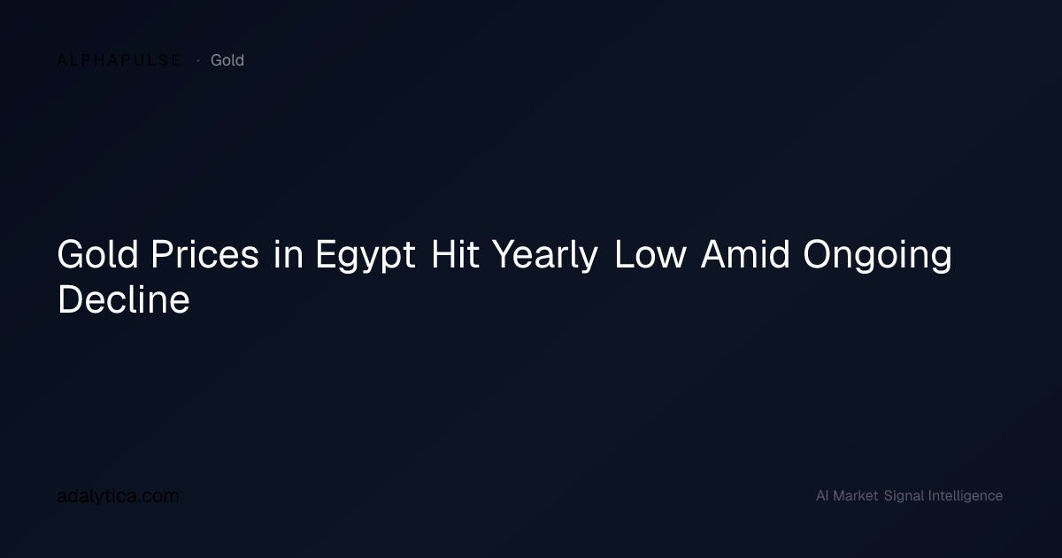 Gold Prices in Egypt Hit Yearly Low Amid Ongoing Decline | Gold Pulse ...