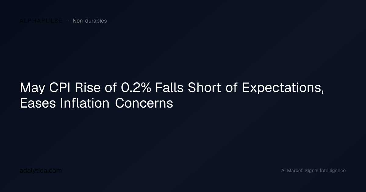 May CPI Rise of 0.2% Falls Short of Expectations, Eases Inflation ...