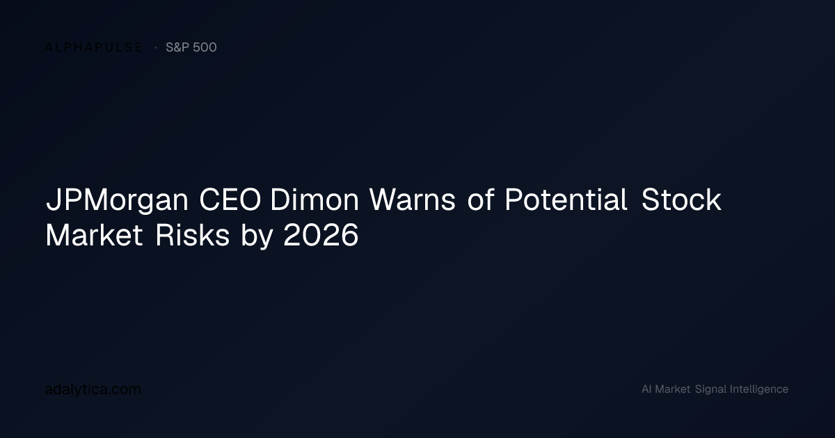 JPMorgan CEO Dimon Warns of Potential Stock Market Risks by 2026 | S&P ...